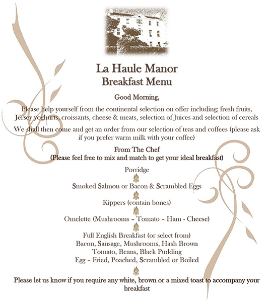 Catering & Beverage - La Haule Manor, Jersey